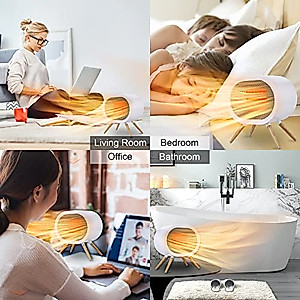 Space Heater, 1000W Small Space Heaters for Indoor Use, PTC Fast Heating Ceramic Heater, Portable Space Heater for Office Home Bedroom Bathroom Desk