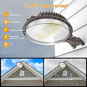 SOLLA 2024 New Upgraded Ultra Bright LED Barn Light 90W, 170LM/W Efficient Dusk to Dawn Outdoor Lighting, IP67 Waterproof Exterior Flood Light Fixture,15300LM, AC100-277V, 5000K,Bronze, ETL Listed