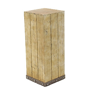 Deco 79 Rustic Wood Square Pedestal Table, Set of 3 39", 30", 22"H, Brown