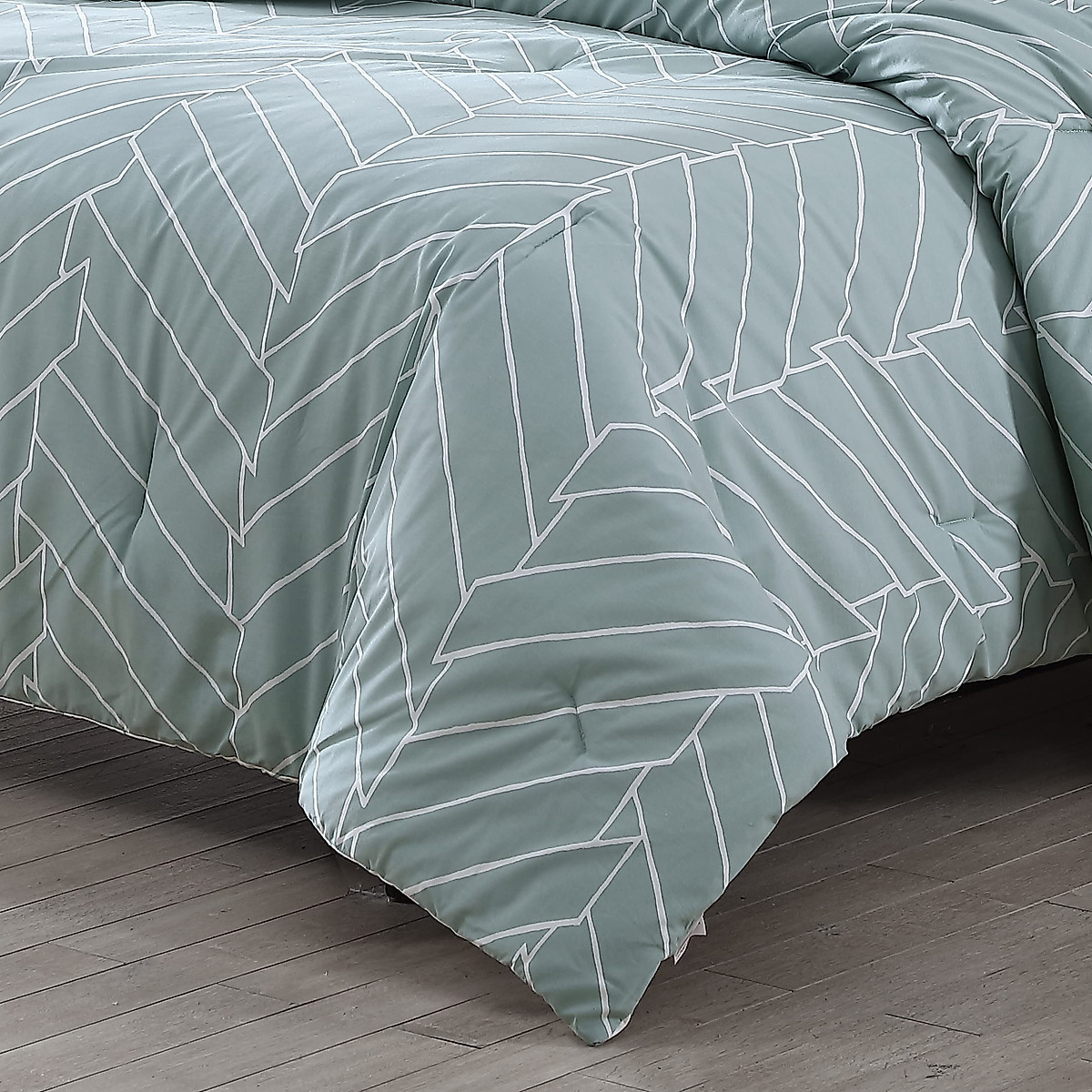 City Scene Ceres Collection Duvet Cover Set-100% Cotton, Reversible & Ideal for All Seasons, Softens with Each Wash, King, Mint