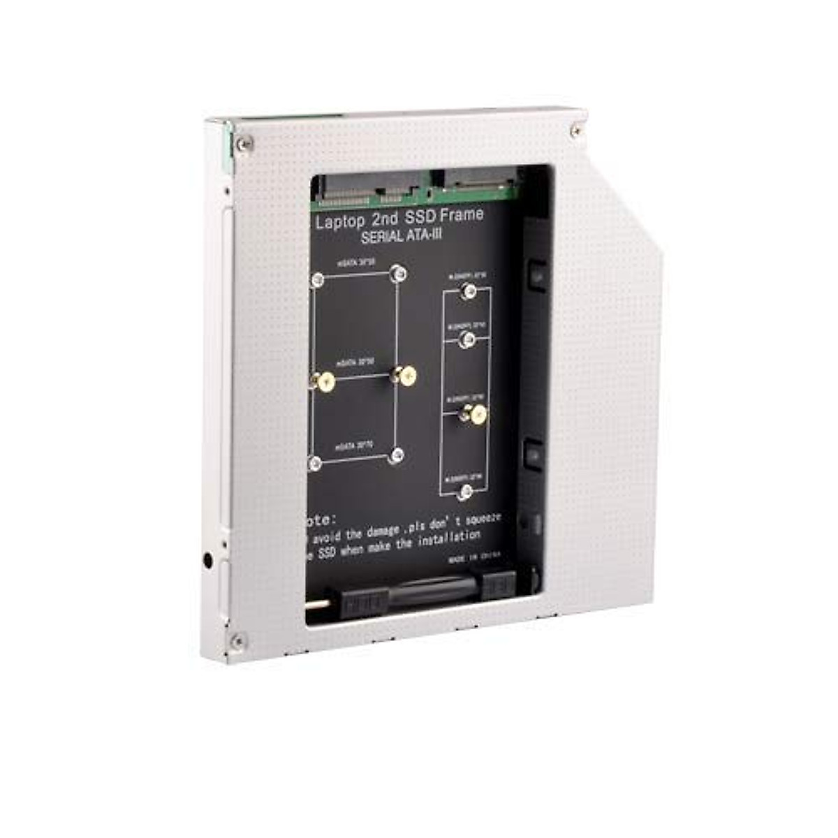 SATA 2nd HDD SSD Hard Drive 12.7 mm Universal Caddy for mSATA or M.2 SSD