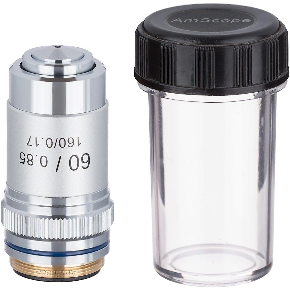 AmScope A60X 60X Achromatic Microscope Objective, Grey