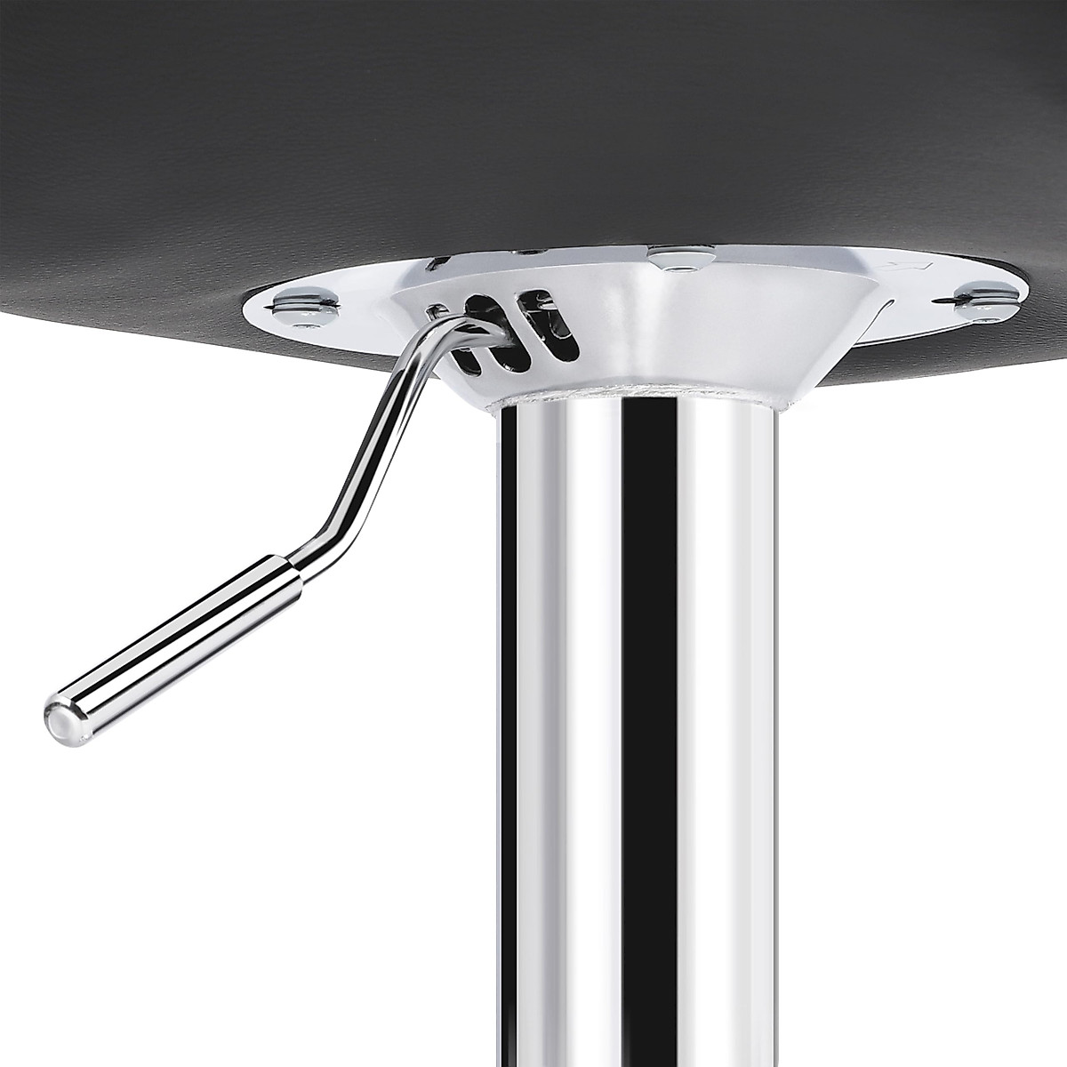 Yaheetech Bar Stools Set of 2, Adjustable PU Leather Swivel Barstools with Shell Back, Bar Chairs with Footrest for Home Kitchen, Black