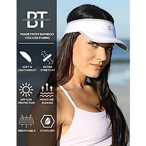 SAAKA Super Absorbent Visor for Women. Premium Packaging. Running, Tennis, Golf & All Sports. Lightweight & Adjustable. White
