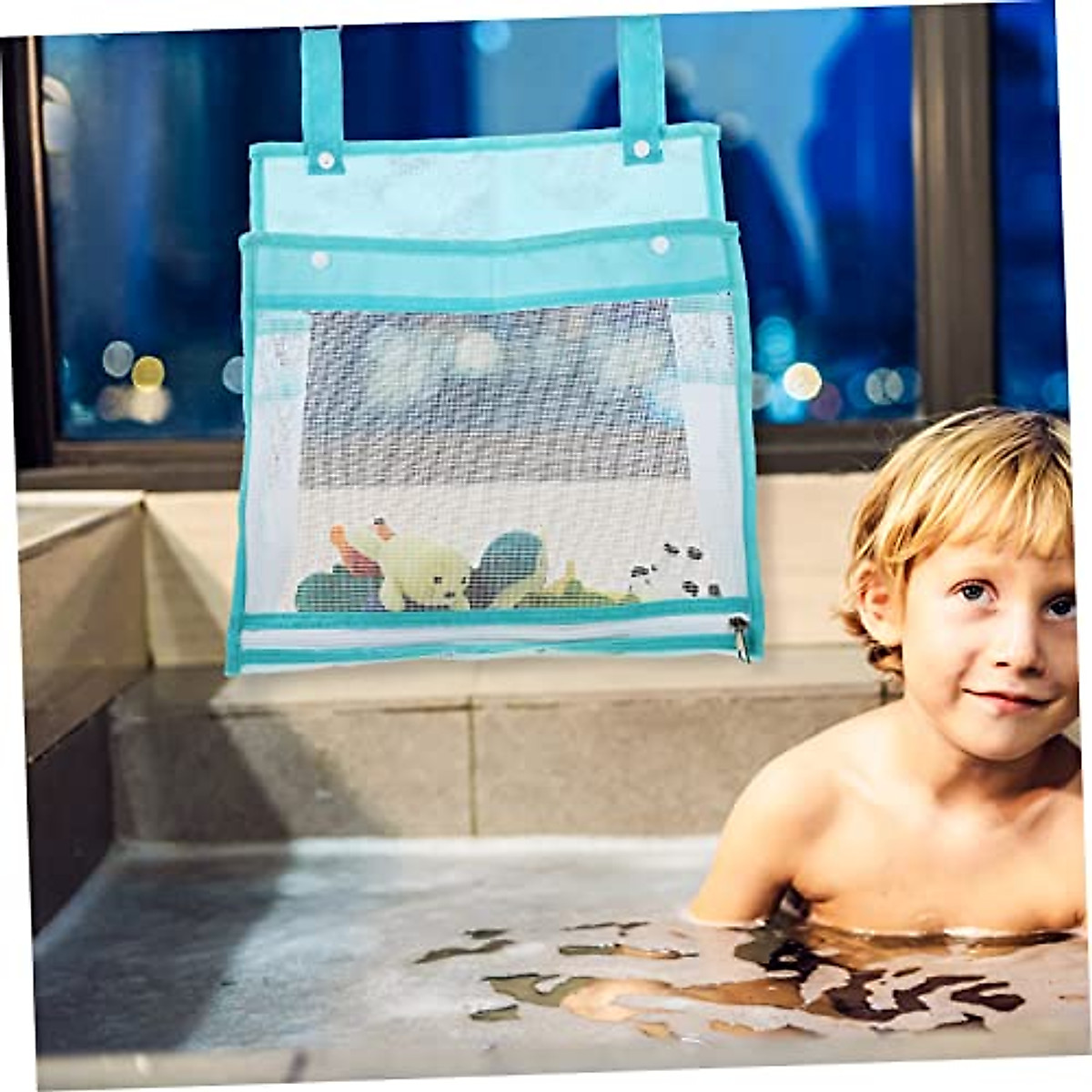 TOYANDONA 2pcs Toy Storage Mesh Bag Bathtub Hanging Bag Shower Toy Storage Organizer Bath Toy Organizer for Tub Wall Hanging Toys Bag Bathtub Toy Holder Tub Toys Toy Basket Square Baby Net