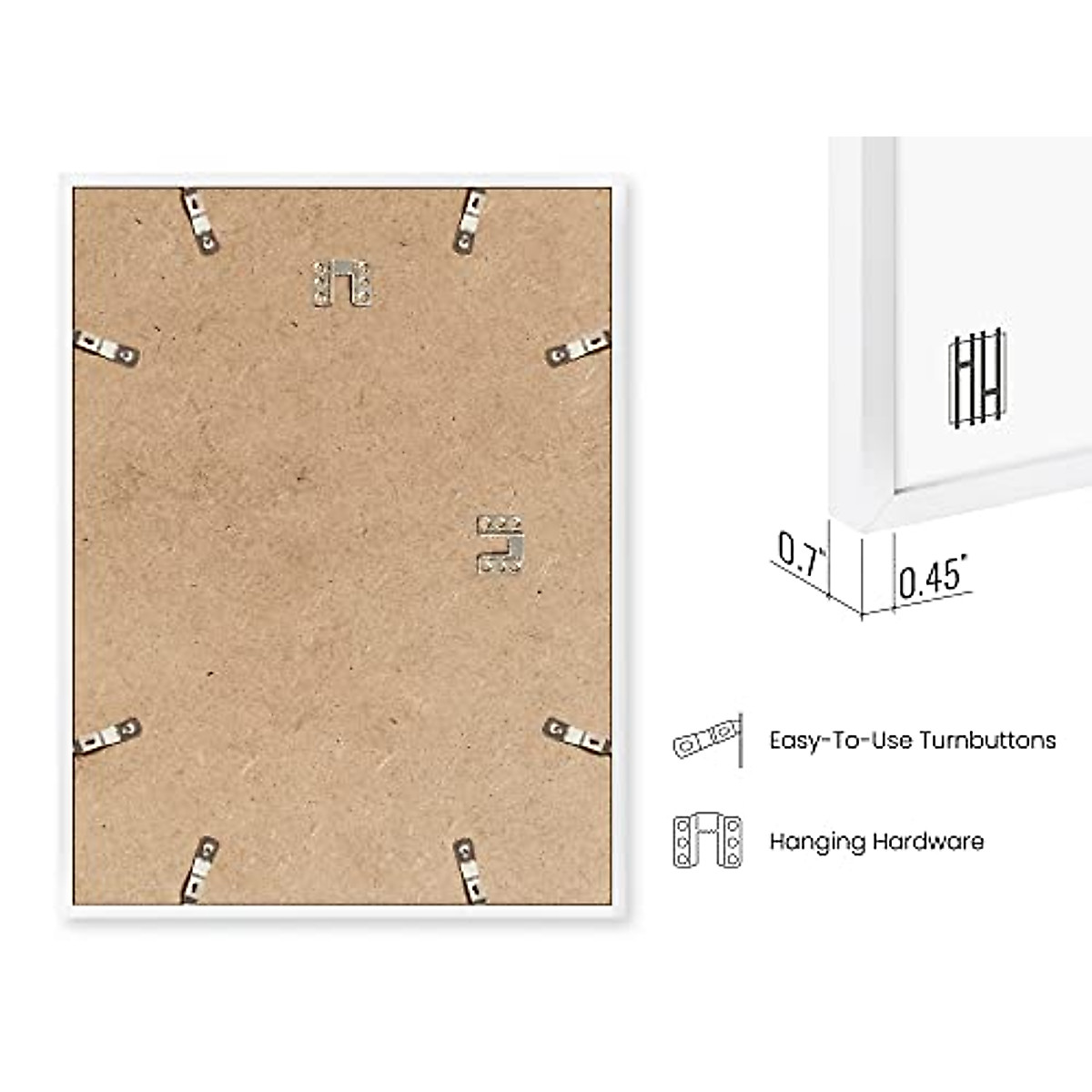 HAUS AND HUES White 11x14 Picture Frame, Aluminum, Modern, 14.0x11.0 inches, 0.75 inches Deep, 1 Piece, Unisex Adult, White