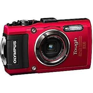 Olympus TG-4 16 MP Waterproof Digital Camera with 3-Inch LCD (Red) - International Version