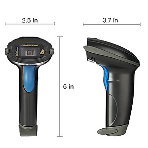 Laser 2.4G Wireless 1D Bar Code Scanners Readers for Computers PC Laptop, UNIDEEPLY Barcode Handheld, Hand Scanning Label UPC EAN Reader Gun Cordless Retails, Black
