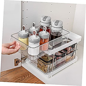 Cabilock Sliding Rack Makeup Organizer Box Storage Dresser Desk Vanity Storage Drawers Organizer Under Sink Organizer Bathroom Organizer Cosmetics Display Shelf Kitchen Rack Bathroom Tray