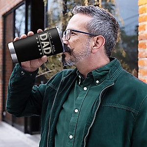 SANDJEST Five-star Dad Tumbler with Lid - Best Dad 20oz Insulated Stainless Steel Mug - Coffee Cup for Travel Sport Outdoor Activities Office, Gift for Birthday Father's Day