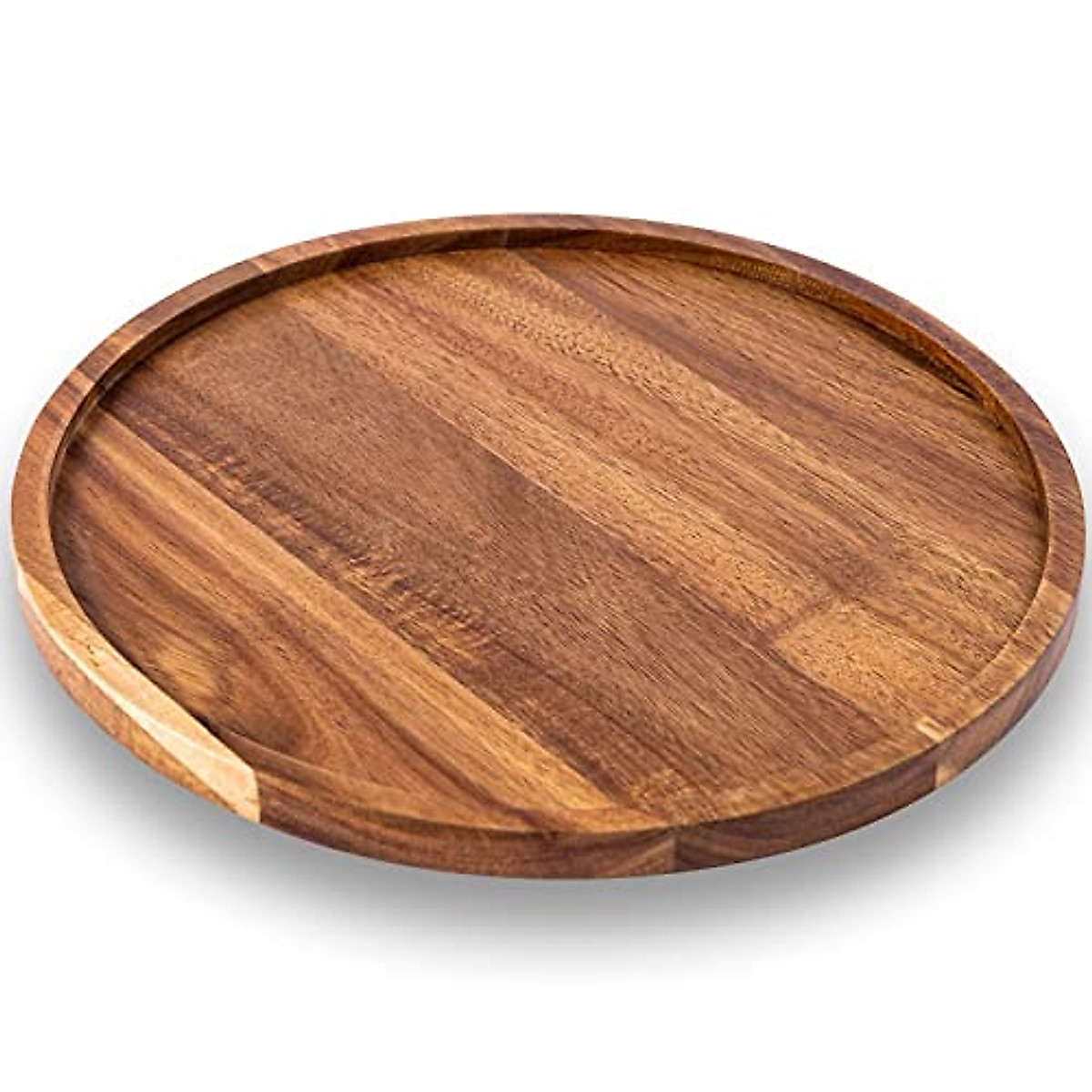 11.5 Inches Candle Holder Tray Home Decor, Round Wood Tray for Coffee Table, Small Wooden Serving Tray, Decorative Trays for Home Decor
