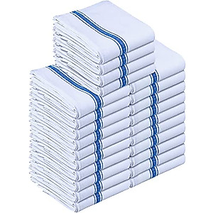 Utopia Towels 48X Pack Dish Towels (15 x 25 Inches)- 100% Ring Spun Cotton- Super Absorbent- Linen Kitchen Towels- Soft Reusable- Cleaning Bar, and Tea Towels Set (24X Blue & 24X Red)
