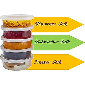 Mr. Miracle Deli Containers with Lids - 15 Pack of 8 oz Clear Airtight Reusable Plastic Food and Multi-Purpose Containers - Microwave, Freezer, and Dishwasher Safe