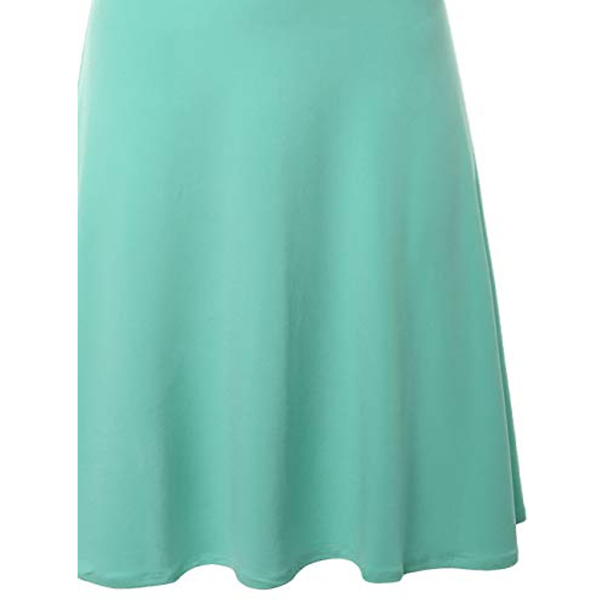 Solid A-Line Fold Over Waist Band Flared Midi Skirt Blue Grey L