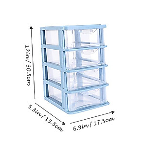 OHPHCALL 1pc Box Shelf Storage Box Makeup Drawer Organizer Kitchen Office Storage Cabinet Organizer Drawer Storage Clear Shelves Units De Clothes Dresser Makeup Storage Case Plastic Pp Blue