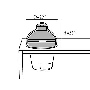 Covermates Kamado Dome Grill Cover - Weather Resistant Polyester, Elastic Hem, Securing Buckle Strap, Grill and Heating-Charcoal