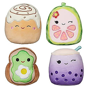 Squishmallows Official Kellytoy Box Set of 8 5 inch Food squishmallows (Chanel, Maya, Keina, Poplina, Sinclair, Maui, Bernardo and Lena), Blue