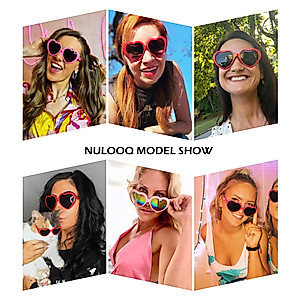 NULOOQ Polarized Heart Shaped Sunglasses for Women Retro Fashion Large Frame Lovely Style with UV400 Protection (Red Frame/Gray Lens)