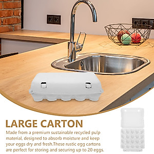 Angoily White Storage Box 6pcs White Empty Egg Cartons Pulp Fiber Egg Tray Holder Each Holds 6 Eggs Pulp Egg Containers for Family Farm Market Camping Picnic Travel White Serving Tray