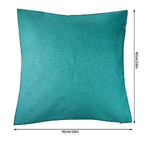 yeabwps Pack of 4 Decorative Outdoor Waterproof Throw Pillow Covers Square Garden Cushion Cases for Patio, Couch, Tent and Sofa, 18 x 18 Inches, (Yellow, Red, Orange, Blue-Green)