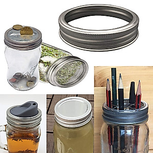 THINKCHANCES Food Safe and BPA Free Rust Resistant Silver Aluminum Metal Screw Rings/Bands for Mason, Ball, Canning Jars (12 Pack, Wide Mouth)