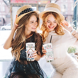 COOILELISOSY Best Friend Gift for Women Female-Sister Gifts from Sister,Sister in Law-Inspirational Friends Birthday Gifts-Stainless Steel Insulated Travel Mug-Friendship Wine Tumbler 20oz