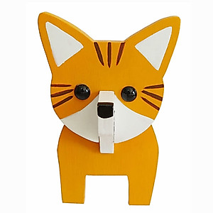 Red Dollar Handmade Wood Carved Animal Eyeglass Holder, Sunglasses Display Stand, Nightstand Home Office Desk Decor, Christmas Holiday New Year Business (Cat)