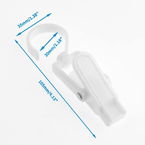 Unlorspy 20PCS Super Strong Plastic Swivel Laundry Clips, Hanging Clothes Pins, 4.13" x 1.38" / 105 x 35 mm Laundry Hooks for Clothes, Hat, Sock & Towel. (White)