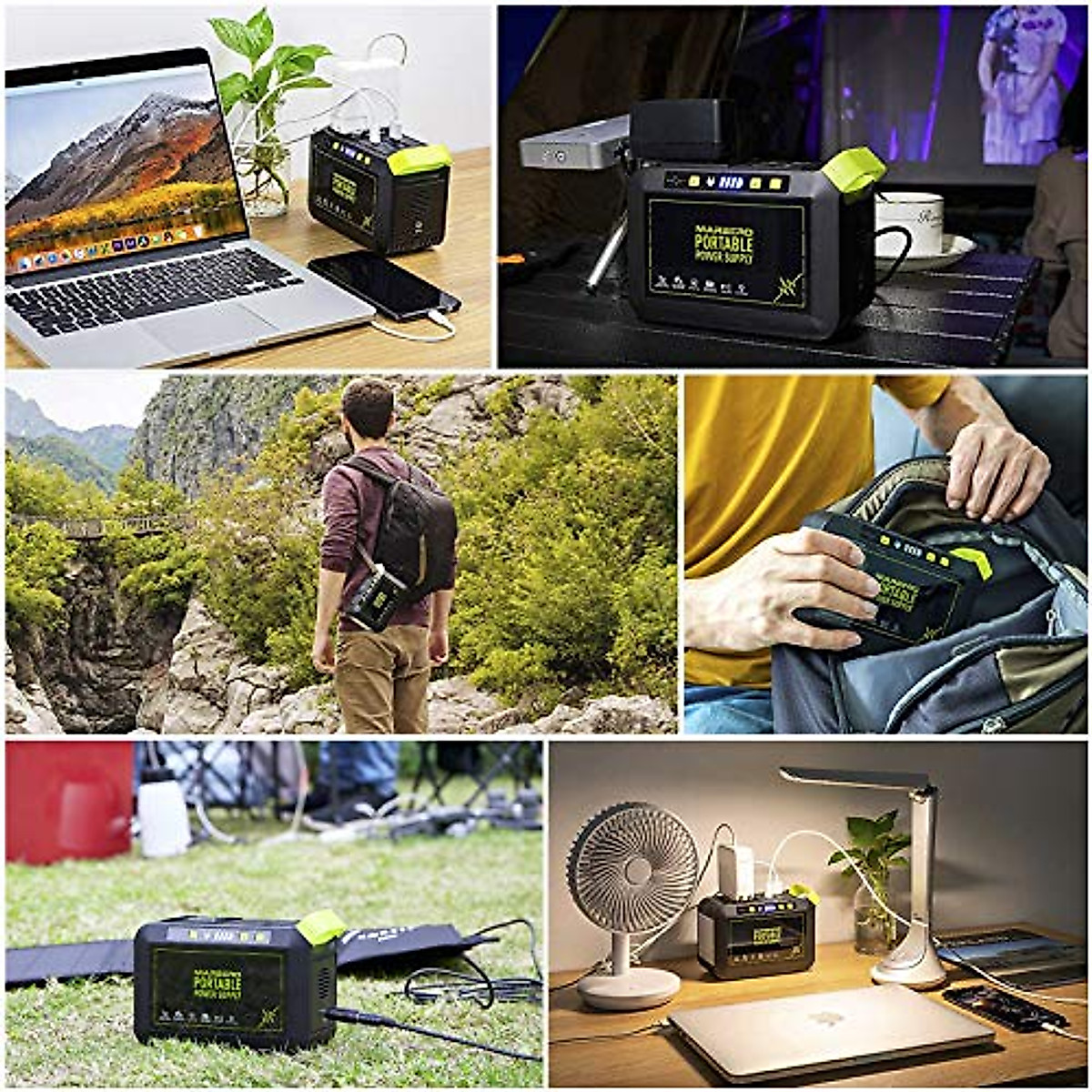 MARBERO Portable Power Station with Solar Panel Kit Solar Generator Included 110V Laptop Charger for Outdoor Home Camping Emergency RV