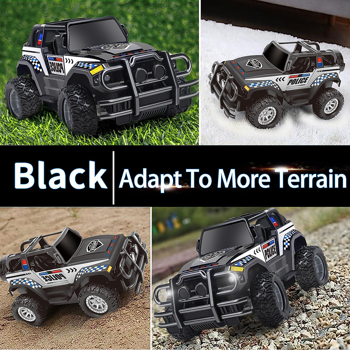 Bloolilies Remote Control Police Car, Remote Control Car for Boys 4-7, 1:20 Scale Rc Truck with LED Headlights Racing Car Toys Birthday Gifts for Kids Age 3 4 5 6 7 8+
