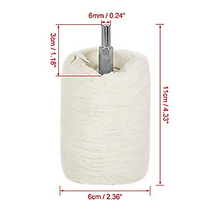 X AUTOHAUX Car 60mm Buffing Pad Column Wheel Polishing Pad for Drill W/ 6mm Handle