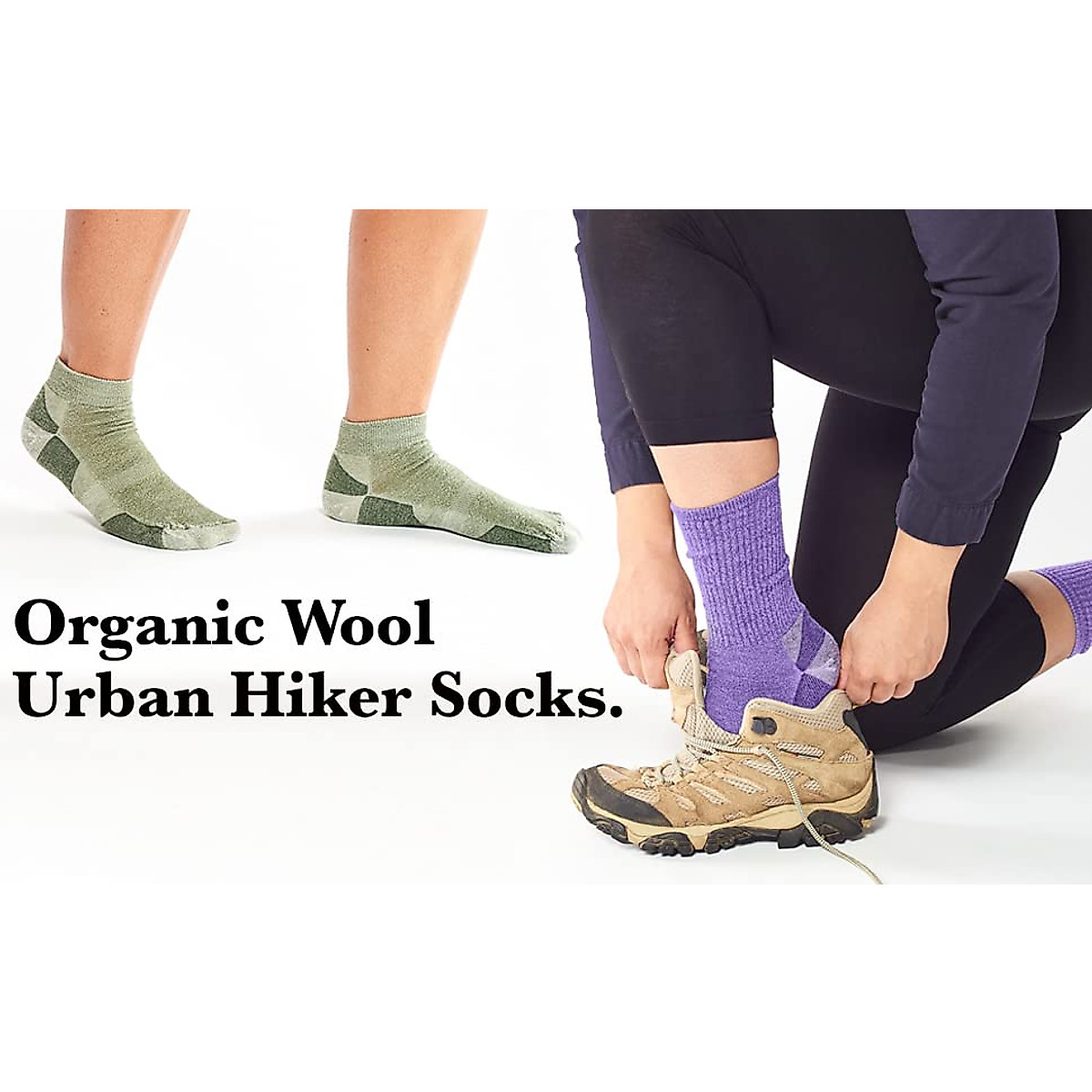 Maggie's Organic Dark Urban Hiker Ankle Wool Socks (as1, alpha, l, regular, regular, Dark Purple, Large)