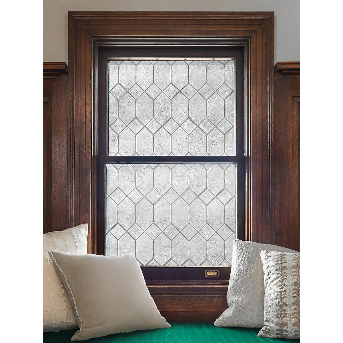 Artscape Old English | Window Privacy Film Textured Glass Pattern | Non-Adhesive & UV Protection | Easy to Apply & Removable | 24 x 36 inches | Made in USA