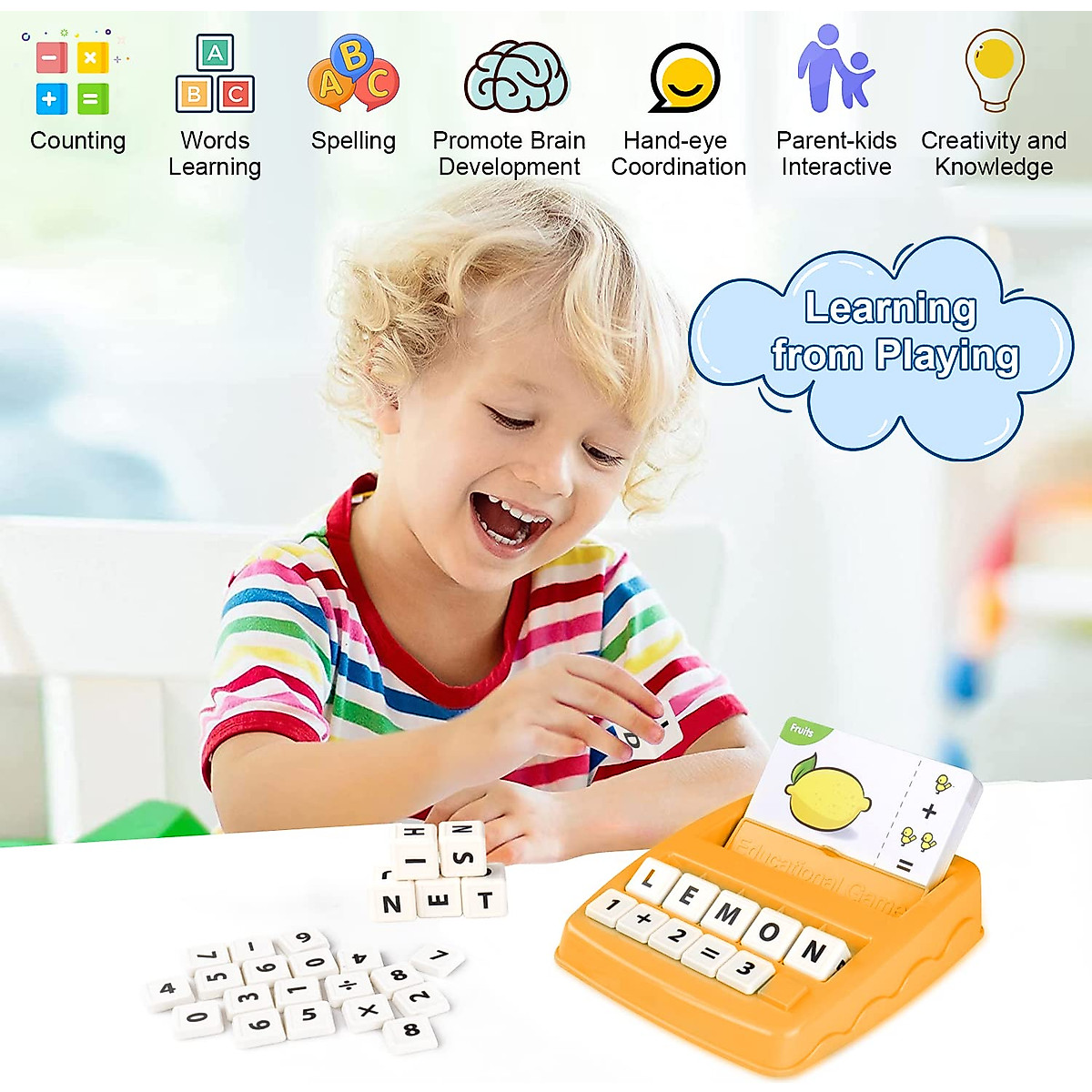 Toddler Toys for Boys Age 3-4, 2 in 1 Educational Toys Alphabet Spelling & Reading, Flash Cards Learning Toys Gifts for Preschool Kindergarten Boys Girls Ages 3 4 5 6 7 8