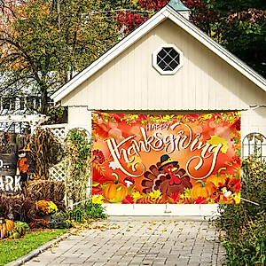 Large Thanksgiving Banner Decorations Outdoor 72x44 Inch,Turkey Maple Leaf Pumpkin Decorations Gifts for Indoor Home House Decor Party Supplies,Yard Sign Background for Photography