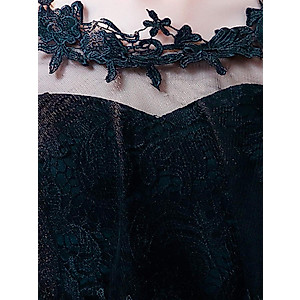 MisShow Women's Lace Appliques Shawls Wedding Bridal Cape Shoulder Covers Bolero,Black