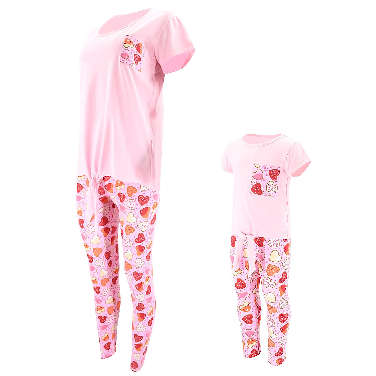 Unique Baby Mommy and Me Valentines Day Heart Cookie Matching Outfits (Md, Pink)