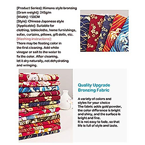 SQINAA Cotton Fabric Material Calico Cotton Handmade Bronzing Pre-Cut Fabric for Crafts DIY Sewing Clothes Quilting150 X 50Cm,F3