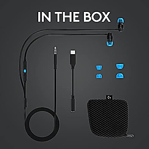 Logitech G333 Gaming Earphones with Dual Audio Drivers, in-line mic and Volume Control, Compatible with PC/PS/Xbox/Nintendo/Mobile with 3.5mm Aux or USB-C Port - Black
