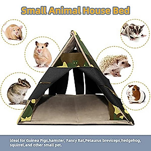Cat Kitty Camouflage, Hamster Hideout Bed, Small Animal Hideout for Hamster Gerbils Chipmunks Squirrels Hedgehogs Guinea Pigs Habitat Decor