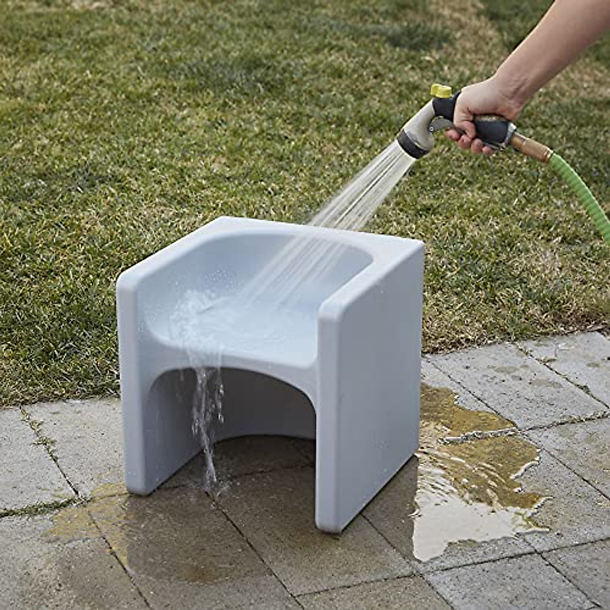 ECR4Kids Table and Chairs Tri-Me Multipurpose 3-Piece Set, Light Grey