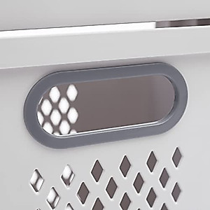 Movable Household Double Laundry Basket Bathroom Clothes Storage Basket with Wheels and Handles Washing Cloths Storage Hamper for Bedroom, Laundry Room, Bathroom