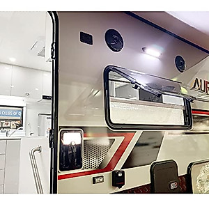 Dream Lighting 12 Volt Auto Waterproof Awning Lights/Cool White RV Exterior LED Lighting for Marine Boat Camper Trailer and Motorhome 9.84 inch Black Shell Pack of 2