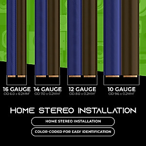 14 Gauge Car Speaker Wire, GearIT Pro Series (100 Feet, Soft Touch Translucent Blue/Black) Copper Clad Aluminum CCA 14 AWG Automotive Car Speaker Wire for Car Stereo, Car Audio Wiring Kit - 100ft