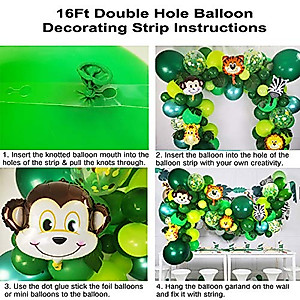 Jungle Party Balloons Garland Kit - 110pcs Latex Balloons Animal Foil Confetti Balloon Arch Palm Leaves Set for Jungle Theme Baby Shower Party Decorations, Safari Woodland Birthday Party Supplies