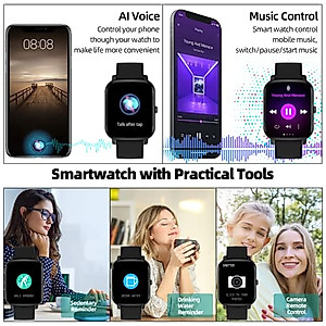 1.7'' Phone Smart Watch Answer/Make Calls, Fitness Watch with AI Control Call/Text, Android Smart Watch for iphone Compatible, Full Touch Smartwatch for Women Men, Heart Rate/Sleep Monitor Watch