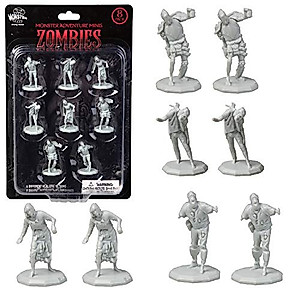 Fantasy Zombie Mini Figures – 8 Unpainted Unique Designs – 1" Hex-Sized, Compatible with DND, Pathfinder & Tabletop RPGs – Realistic, Sculpts for Spooky Games & Campaigns, House Party, Gift