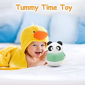 Conzy Roly Poly Tumbler Panda, Baby Tummy Time Toy, Cute Musical Toy Gift for Infant Boy Girl 36 Months and Up, Cute Desk Toys for Office for Adults