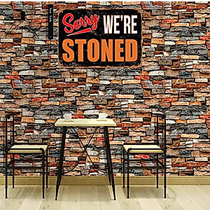 Cafini Sorry We're Stoned Funny Tin Signs Wall Decor Humor Man Cave Garage Far Bar Pub 8 x12 Inch