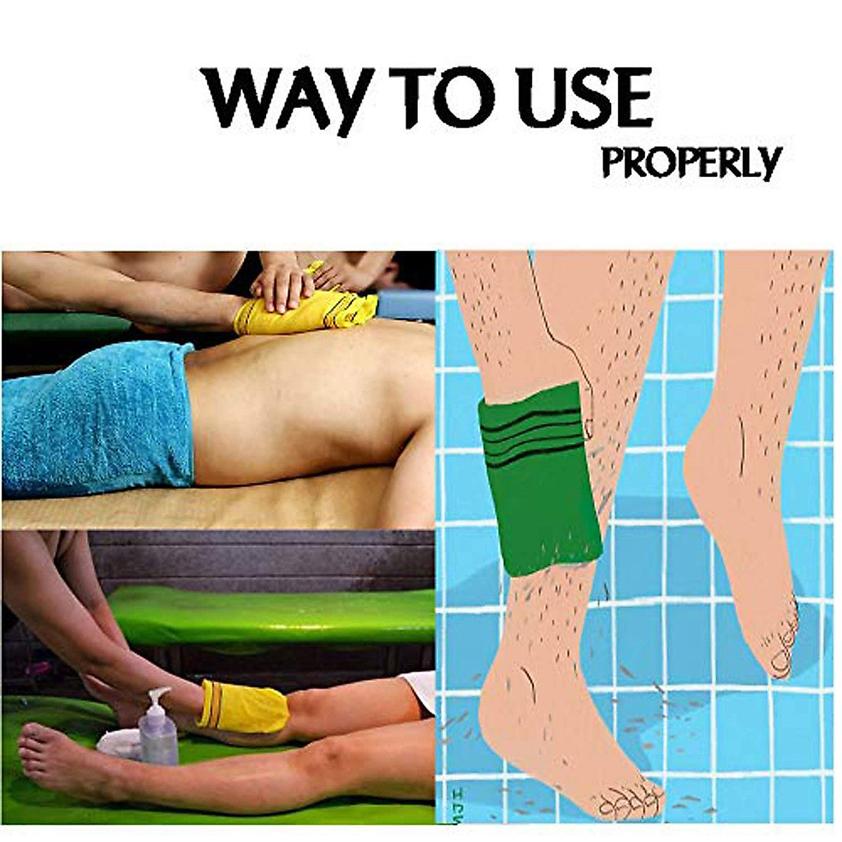 GOLDSANGSA-Korean Bath Towel Washcloth 20pcs/Body Scrub Genuine Exfoliating Bath Mitten Remove Dead Skin(Green)